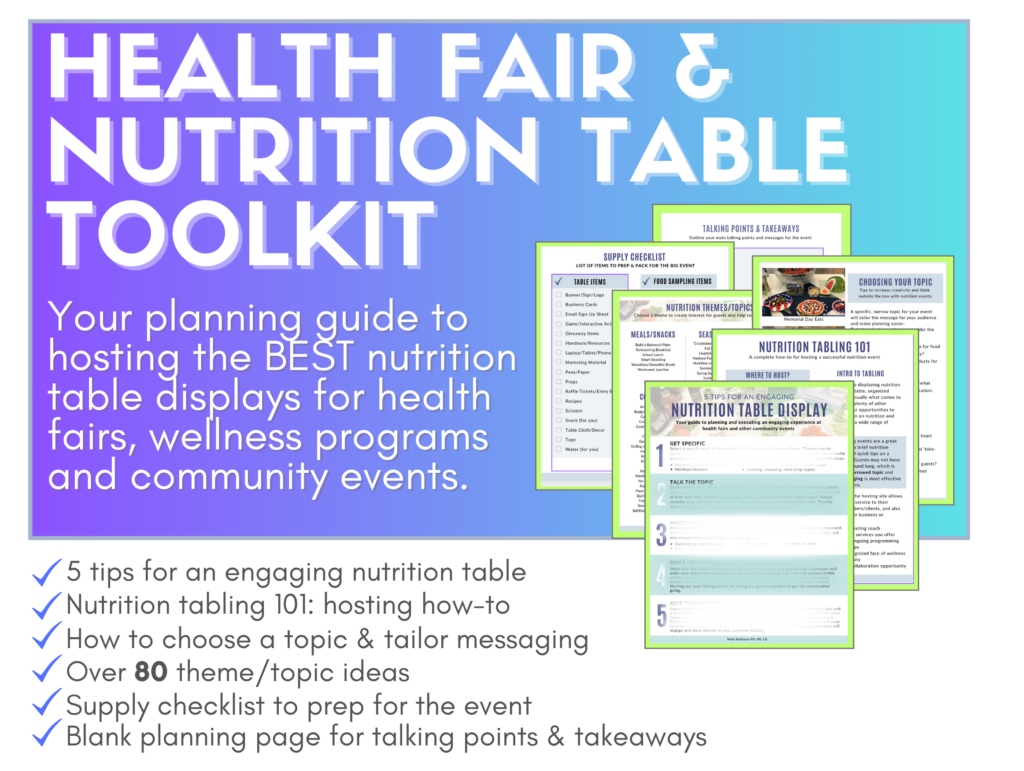 Health Fair & Nutrition Table Toolkit - Well Resourced Dietitian