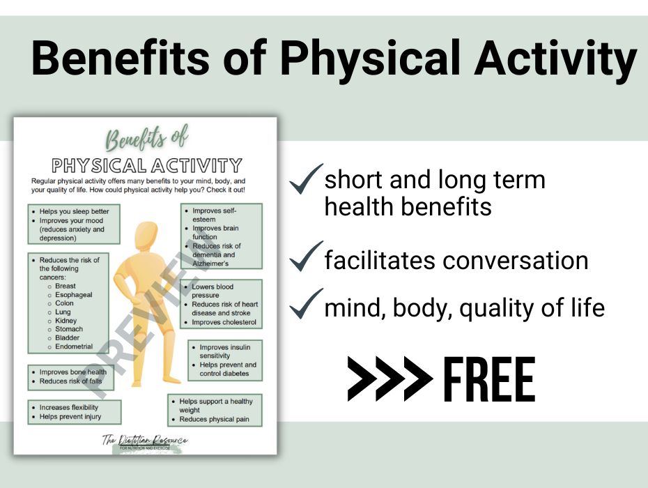 Free Benefits of Physical Activity Download - Well Resourced Dietitian