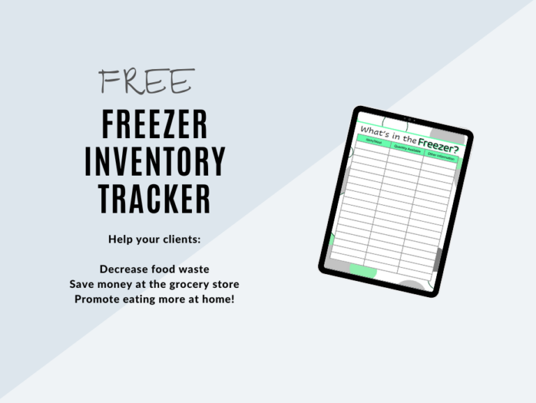 Freezer Inventory Tracker - Well Resourced Dietitian