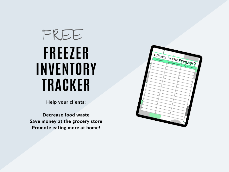 Freezer Inventory Tracker - Well Resourced Dietitian