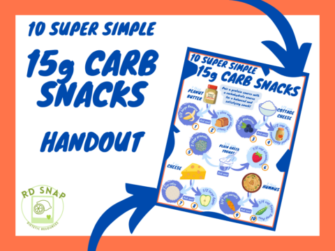 15g Carbohydrate Snack Ideas Handout - Well Resourced Dietitian