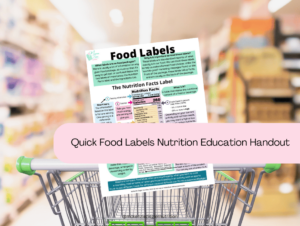 *FREEBIE* Quick Food Labels Nutrition Education Handout - Well ...