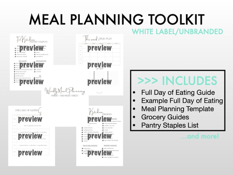 Unbranded Meal Planning Toolkit - Well Resourced Dietitian