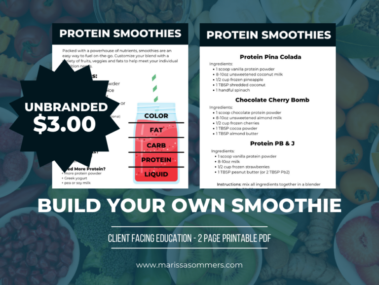HANDOUT: Build Your Own Balanced Smoothie - Well Resourced Dietitian