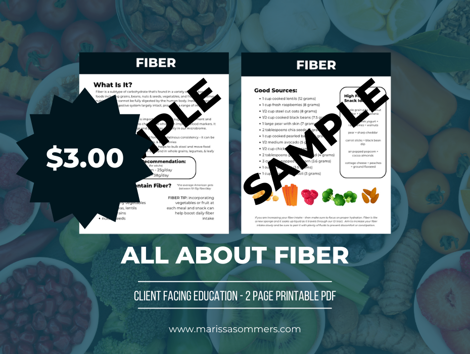 HANDOUT: All About Fiber | Well Resourced Dietitian