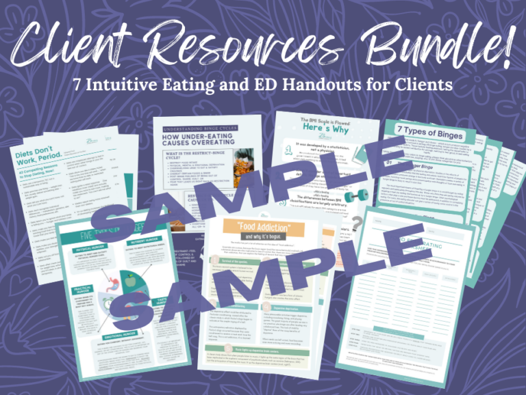 Eating Disorder Educational Handouts for Clients - Well Resourced Dietitian
