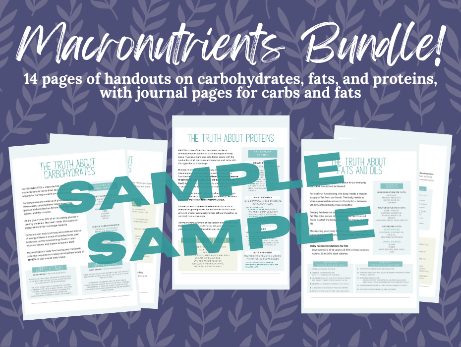 Eating Disorder Recovery: Check the Facts on Macronutrients (Handouts ...