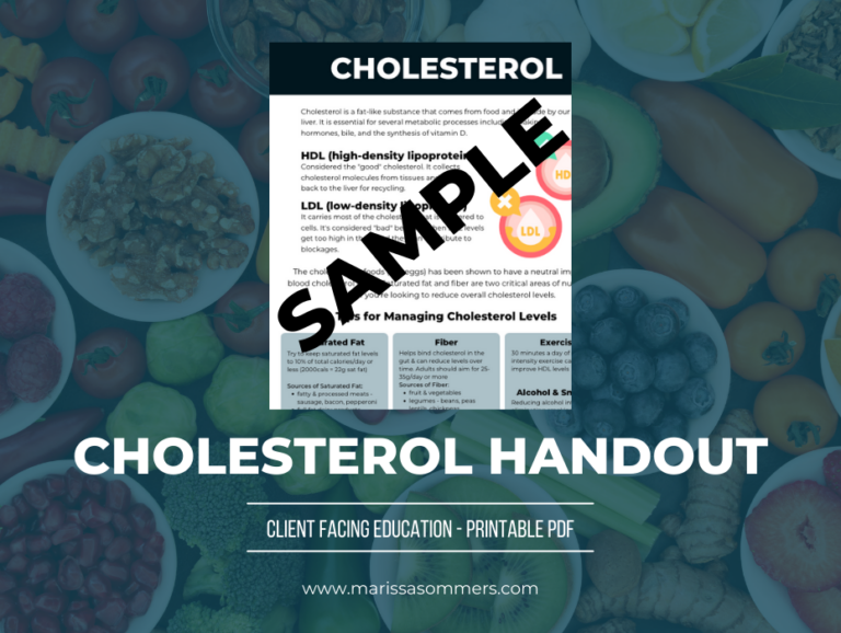 HANDOUT: All About Cholesterol - Well Resourced Dietitian