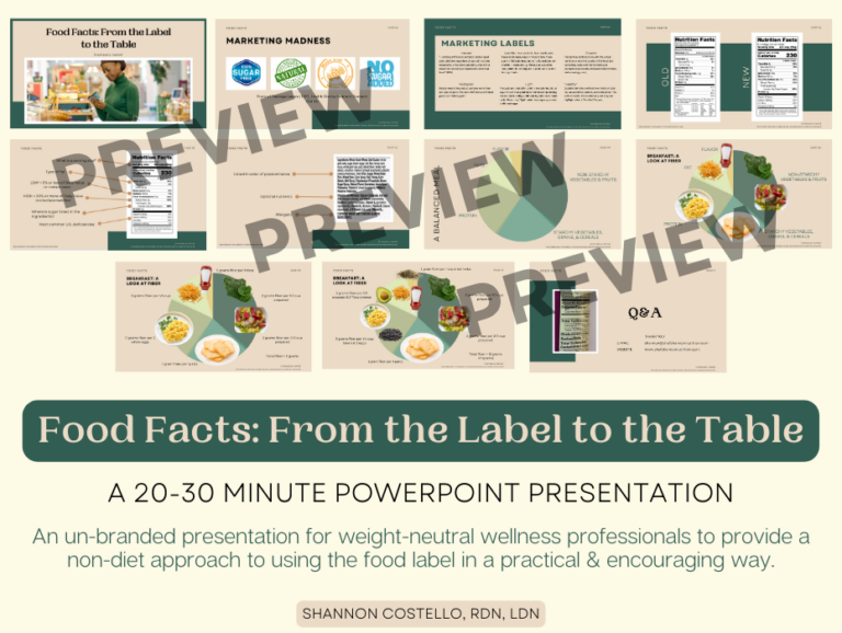 Presentation on the Nutrition Label | Food Facts: From the label to the ...
