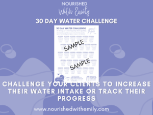 30 Day Water Challenge Tracker- FREE - Well Resourced Dietitian