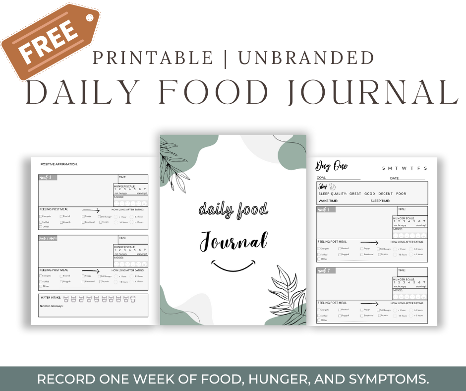 7-Day Food Journal - Well Resourced Dietitian