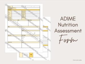 ADIME Nutrition Assessment Charting Template - Well Resourced Dietitian