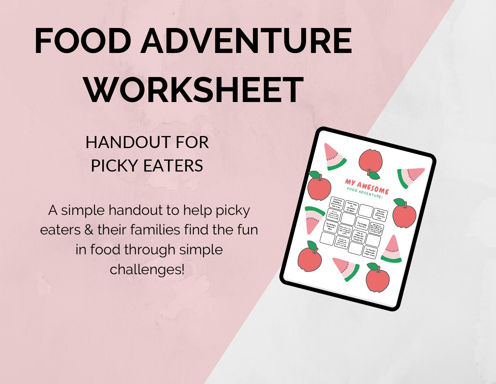 Pediatric Family Food Discovery & Adventure Worksheet - Well Resourced ...