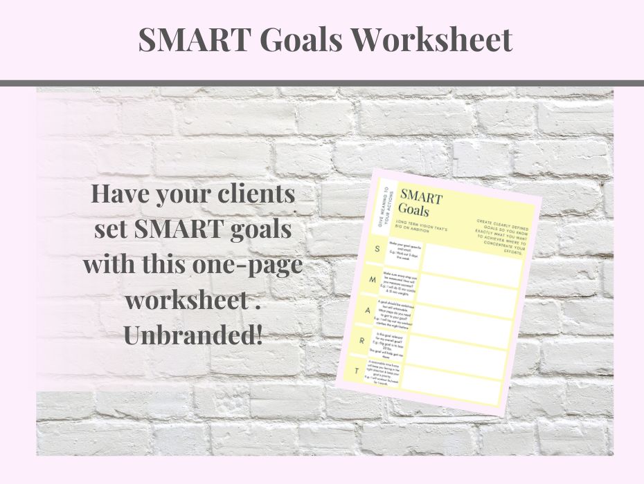 SMART Goals Worksheet - Well Resourced Dietitian