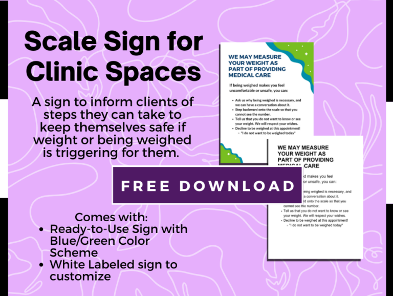 FREE Scale Sign for Clinic Spaces | Well Resourced Dietitian