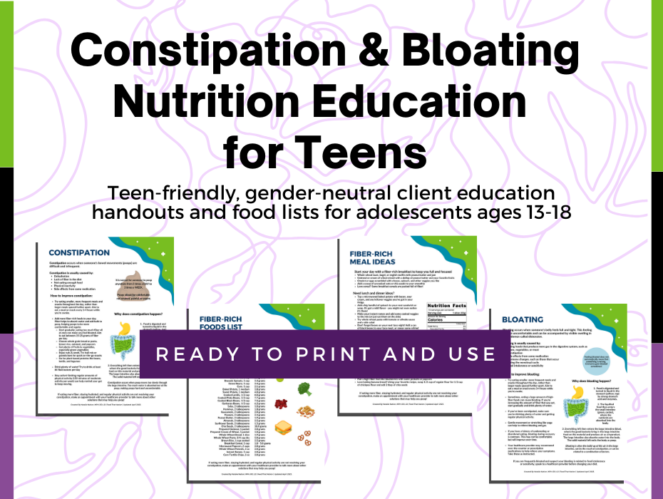 Constipation and Bloating for Teens | Ready to Use Client Education ...