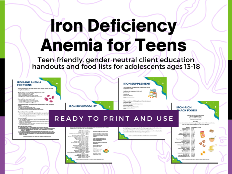 Iron Deficiency Anemia for Teens | Ready To Use Client Education ...