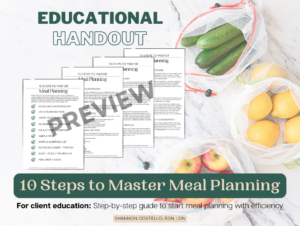 Client Education Handout on the 10 Steps to Master Meal Planning | Meal ...