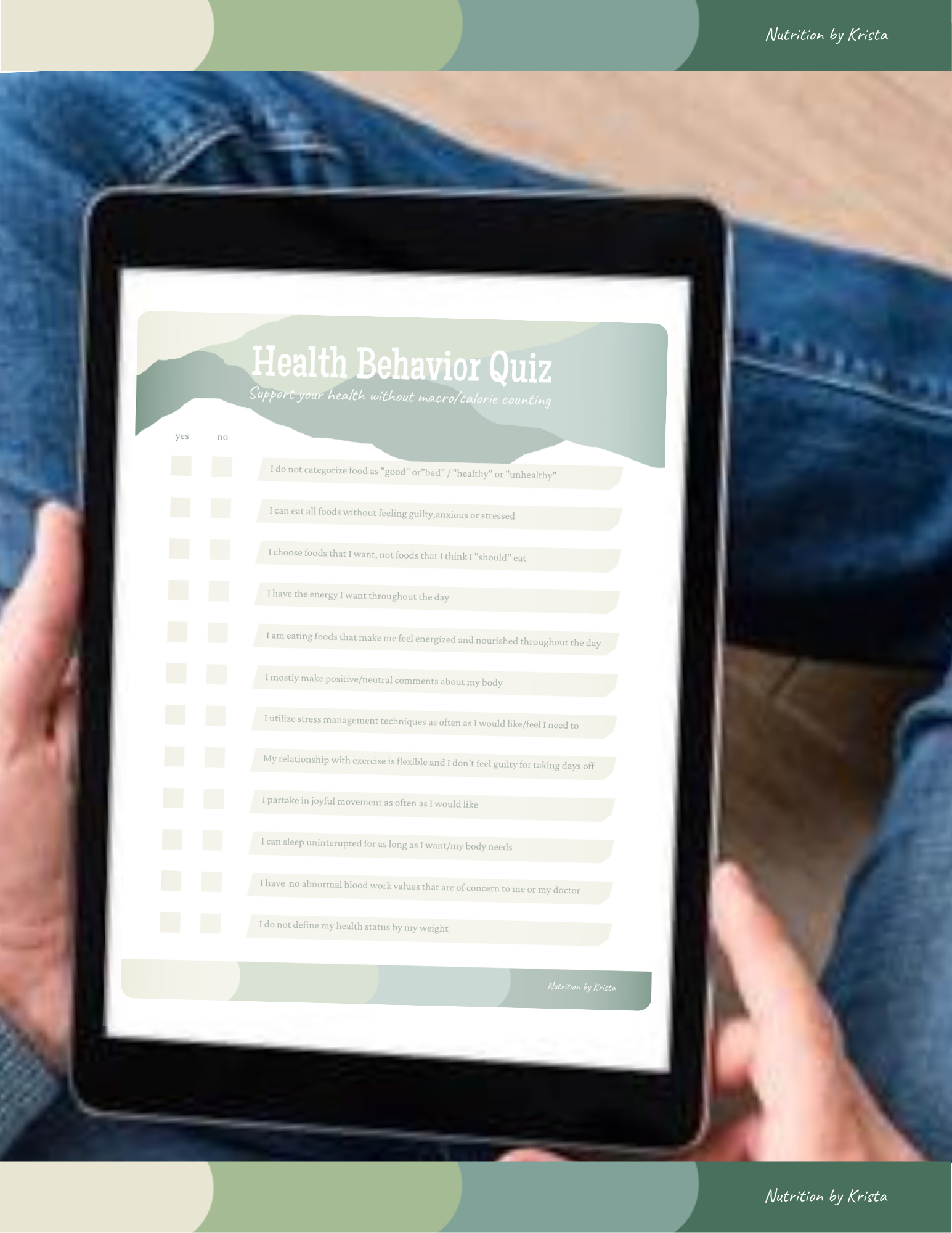 Health Behavior Quiz - Well Resourced Dietitian