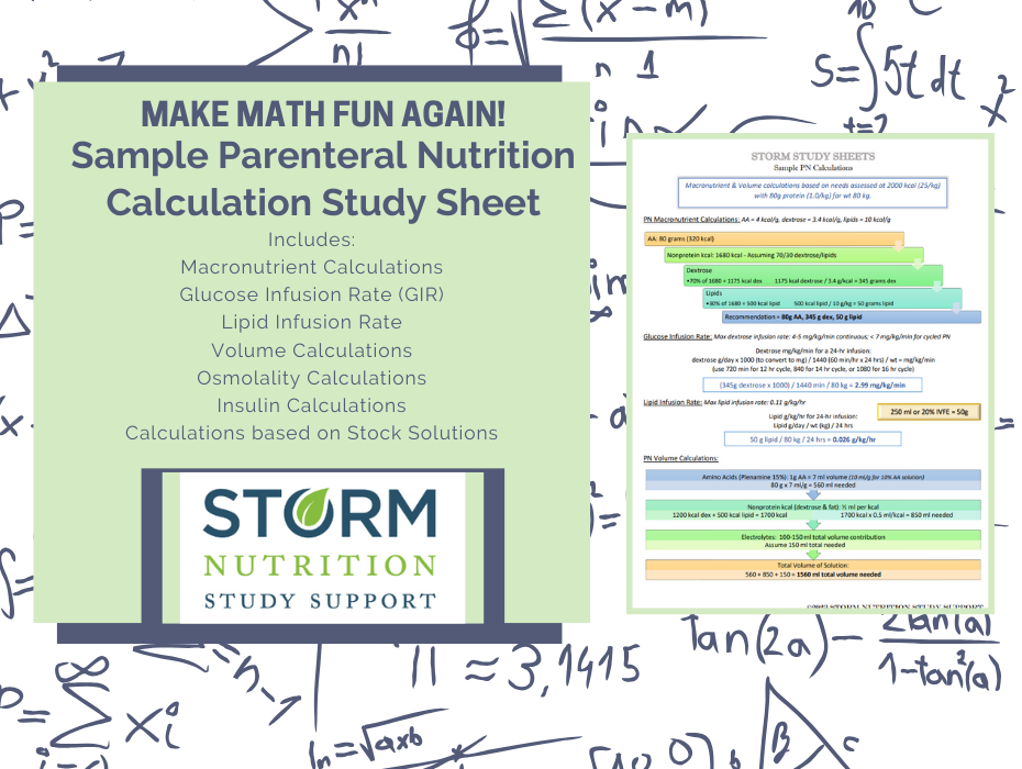 Sample Parenteral Nutrition Calculations - Well Resourced Dietitian