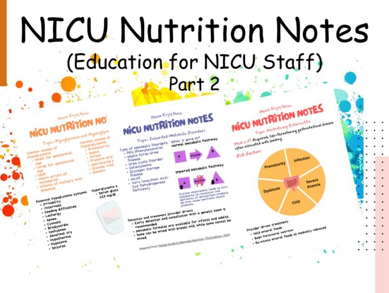 NICU Nutrition Notes, Part 2 - Well Resourced Dietitian