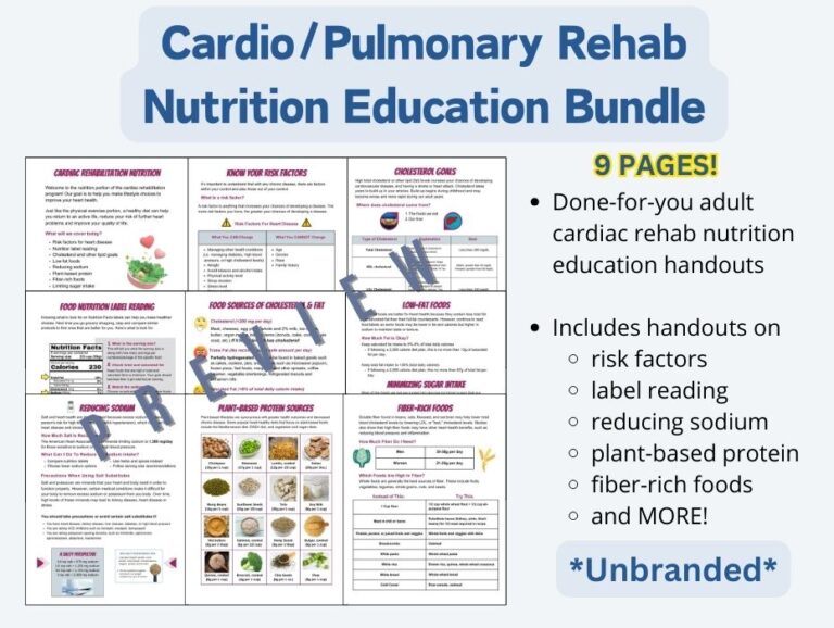Cardio/Pulmonary Rehab Nutrition Bundle - Well Resourced Dietitian