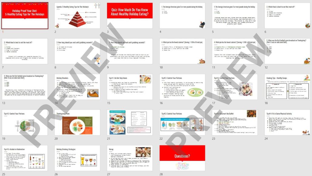 Presentation: Holiday Proof Your Diet - Five Healthy Eating Tips for ...