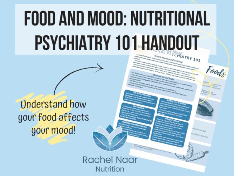 Food and Mood: Nutritional Psychiatry 101 Handout - Well Resourced ...