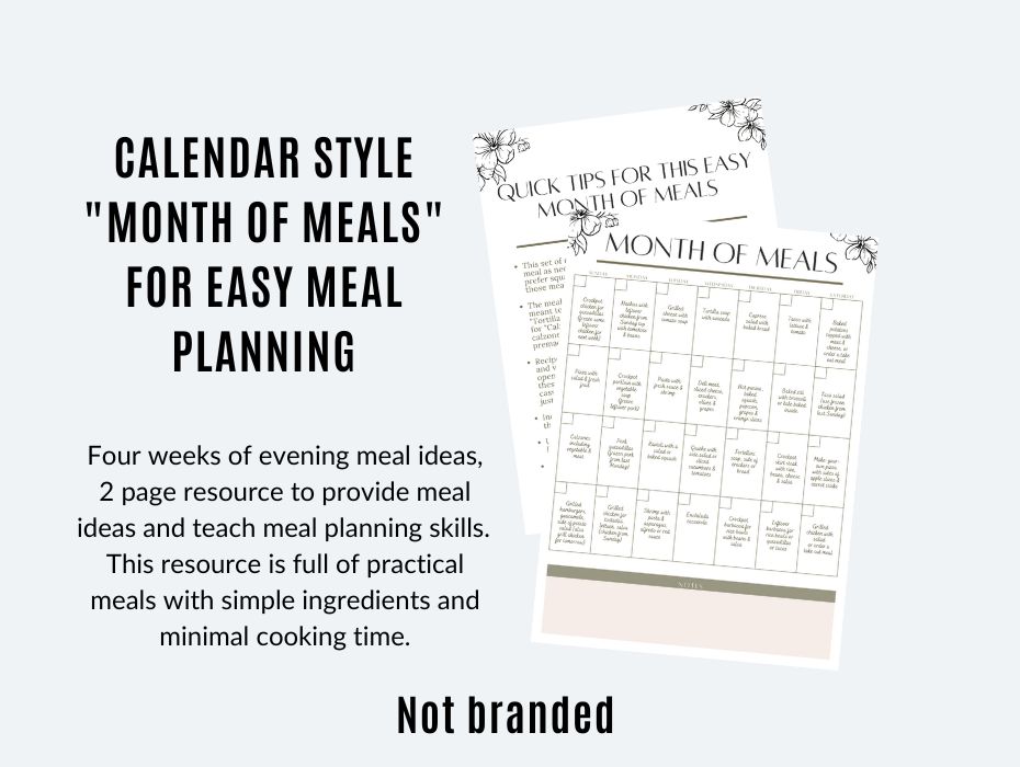 Month of Meals - Well Resourced Dietitian