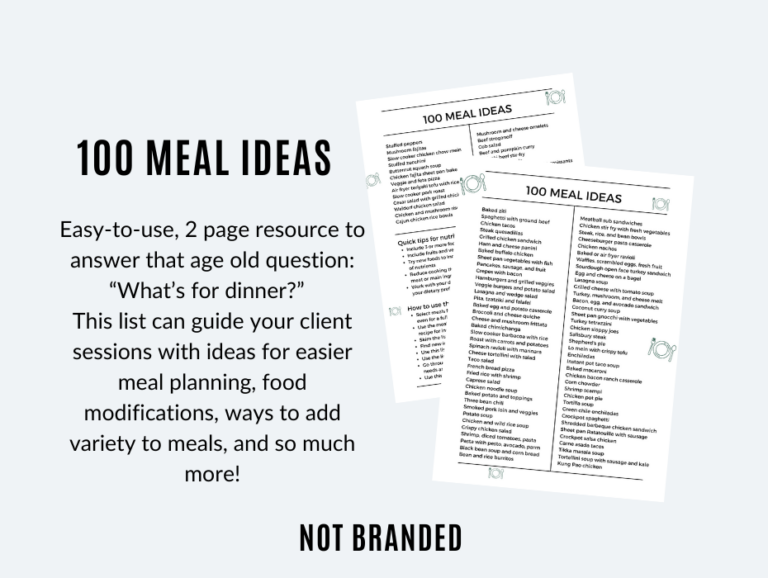 100 meal ideas for easier meal planning - Well Resourced Dietitian