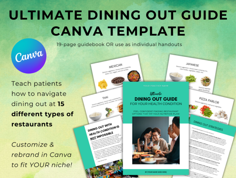Canva Template: Ultimate Dining Out Guide - Well Resourced Dietitian
