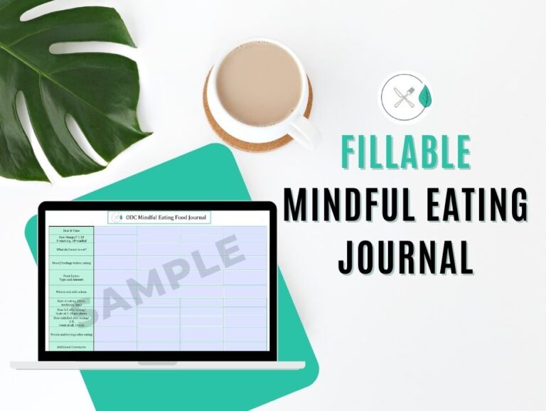 Fillable Mindful Eating Journal - Well Resourced Dietitian