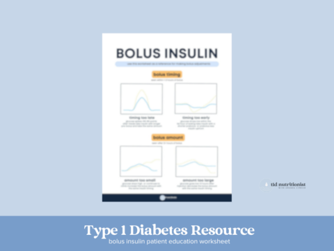 Bolus Insulin Education Worksheet for Type 1 Diabetes - Well Resourced ...