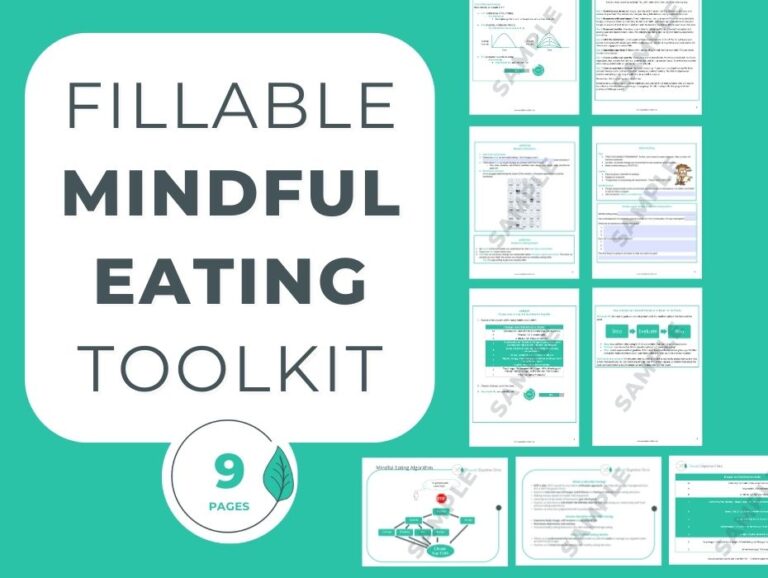 Fillable Mindful / Intuitive Eating Toolkit - Well Resourced Dietitian