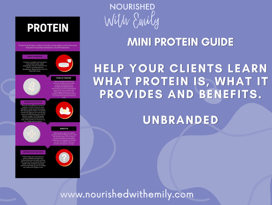 Quick Tips on Protein Infographic - Well Resourced Dietitian