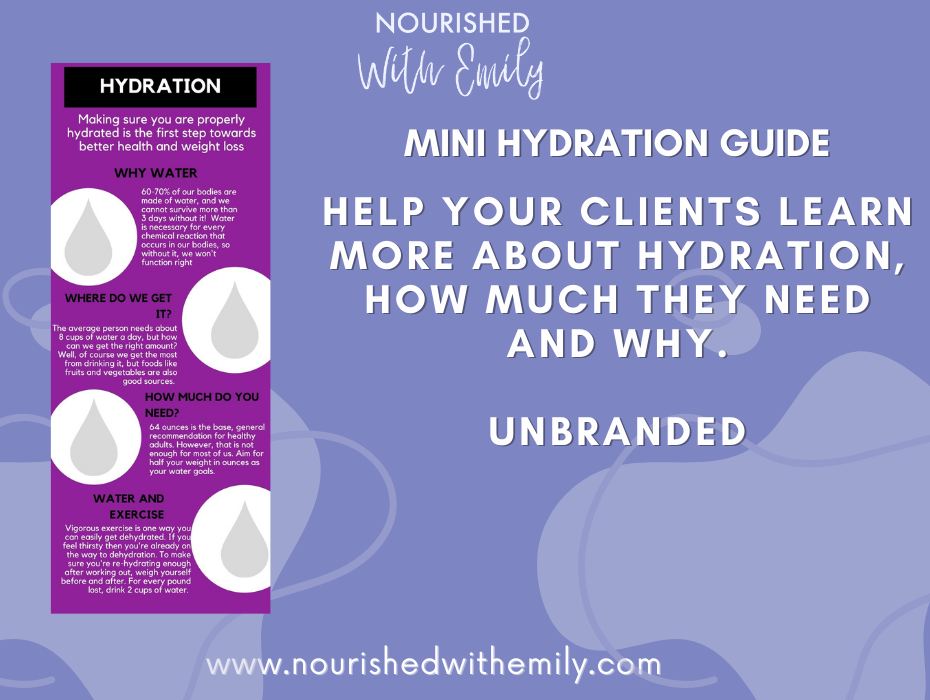 Quick Tips on Hydration Infographic - Well Resourced Dietitian