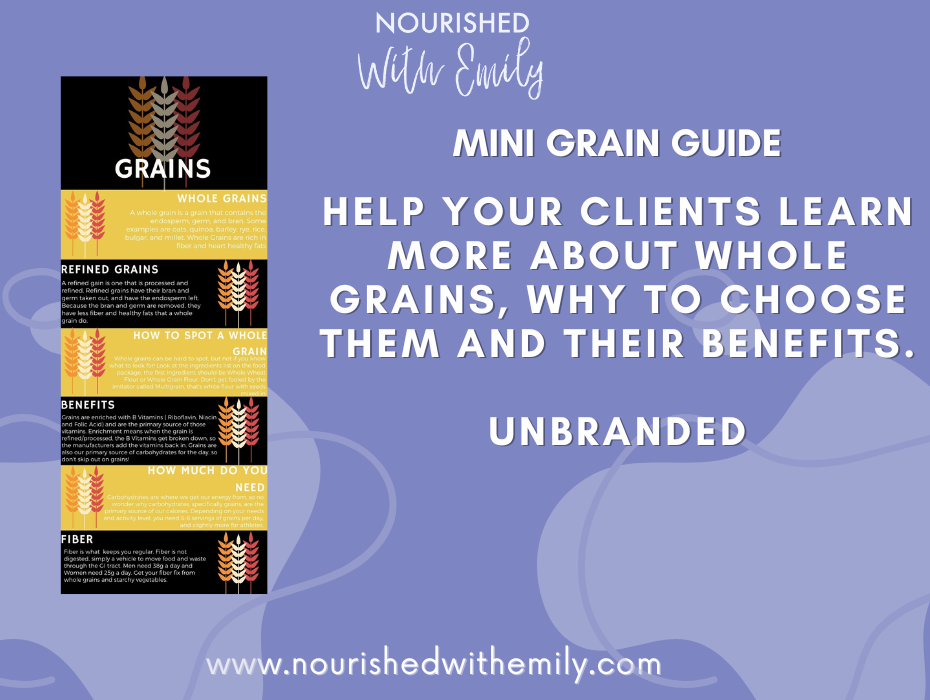 Quick Tips on Grains Infographic - Well Resourced Dietitian
