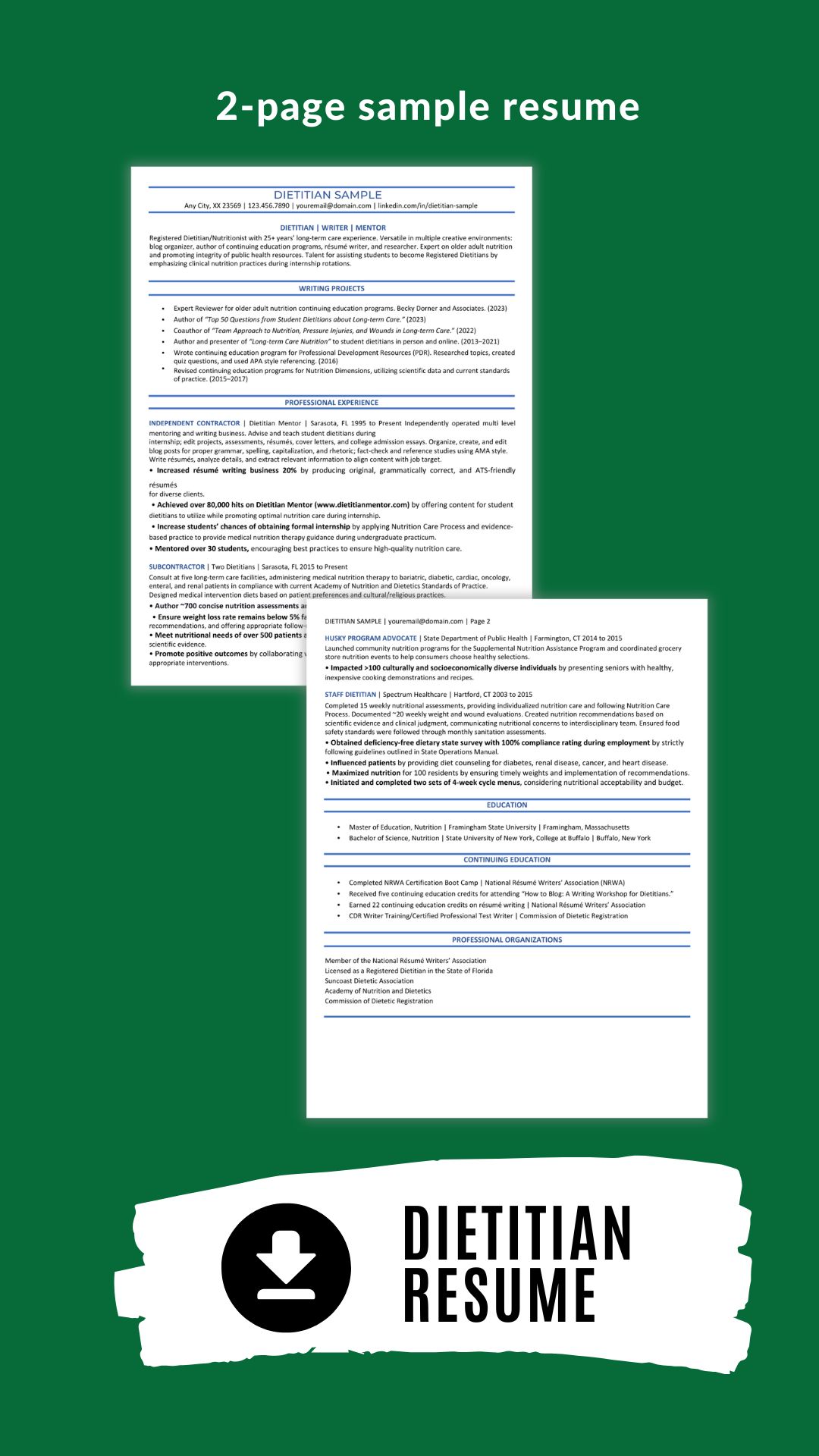 Create a Standout Dietitian Resume (with Examples!) - Well Resourced Dietitian