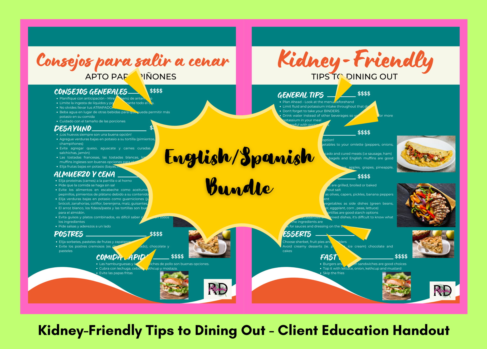 Kidney-Friendly Tips to Dining Out - Client Education Handout; English ...