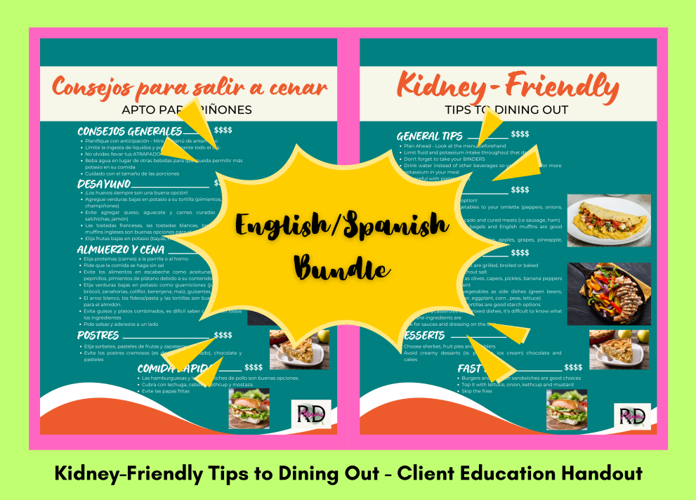Kidney-Friendly Tips to Dining Out - Client Education Handout; English ...