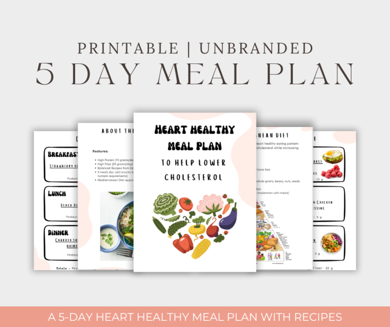 5-Day Heart Healthy Meal Plan to Help Lower Cholesterol - Well ...