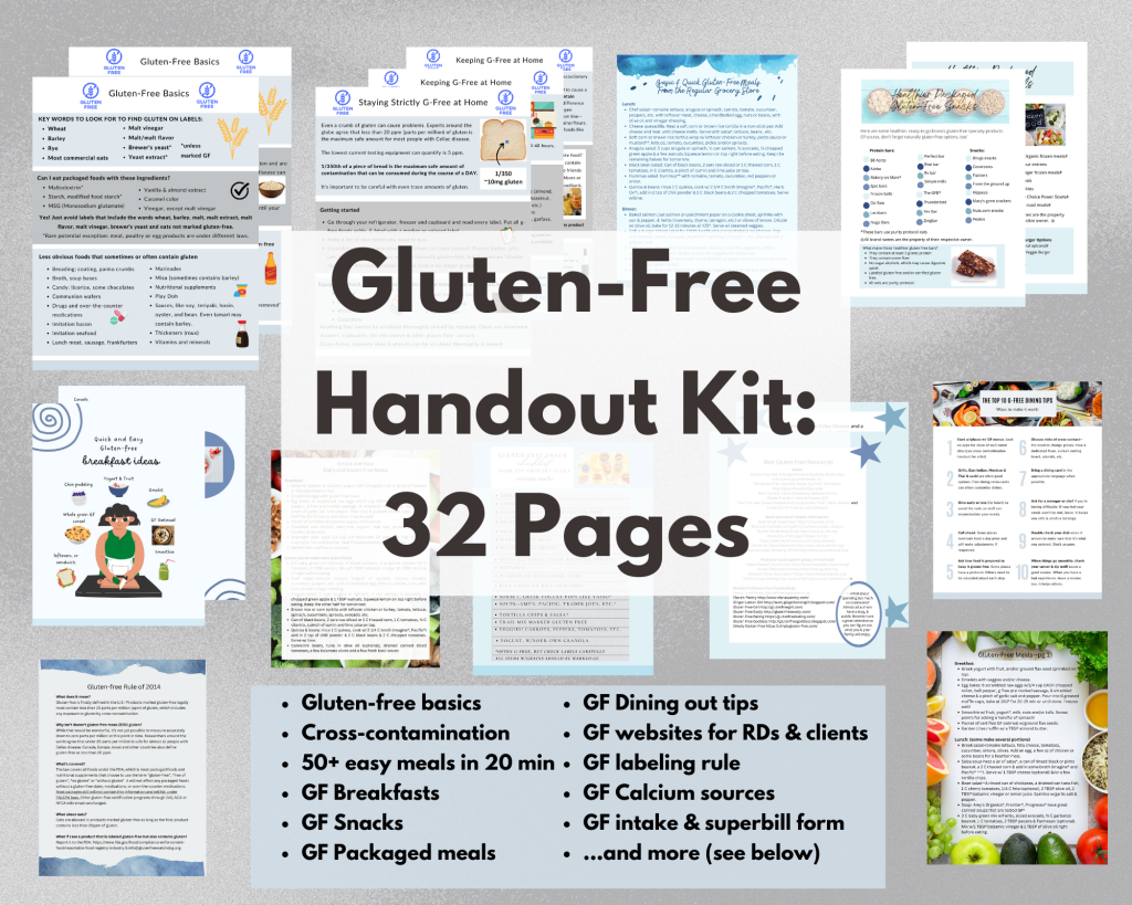 Gluten-free Handouts Kit–BASIC version–Resources for your clients with ...