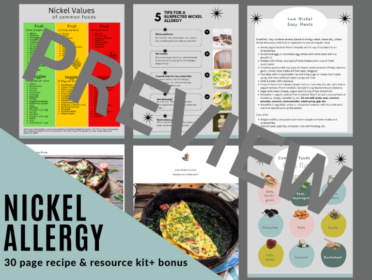 Nickel Allergy Guide, Recipes & Resource Kit - Well Resourced Dietitian