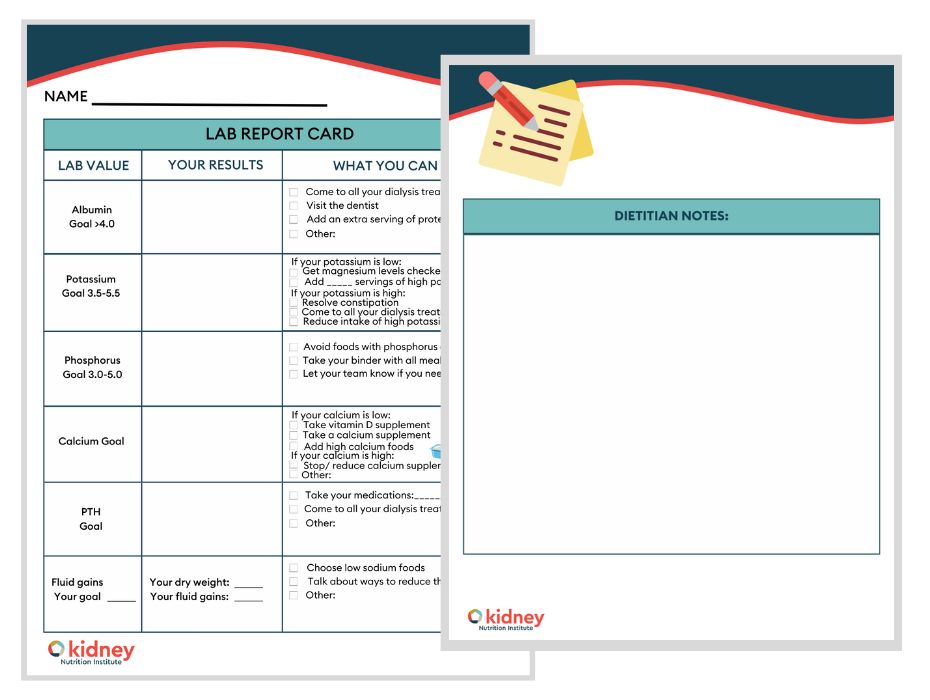 Monthly Lab Report for Dialysis, CKD, kidney - Well Resourced Dietitian