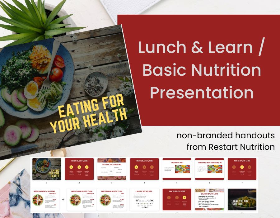 Presentation to Adults on Nutrition Basics - Well Resourced Dietitian