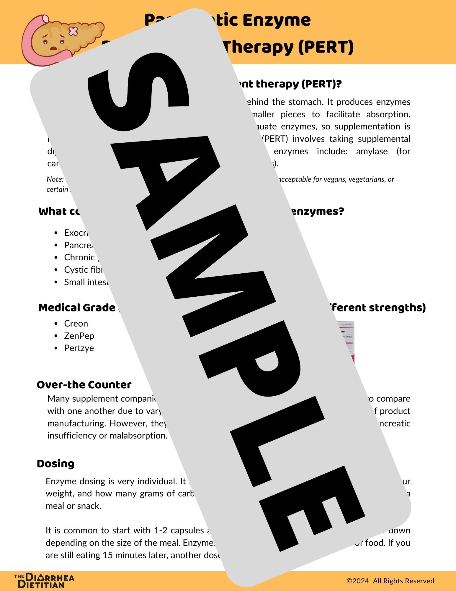 Pancreatic Enzyme Replacement Therapy (PERT) - Well Resourced Dietitian