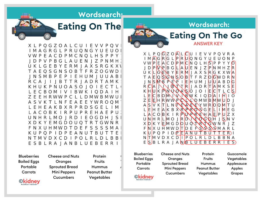“Eating On The Go” Wordsearch game - Well Resourced Dietitian