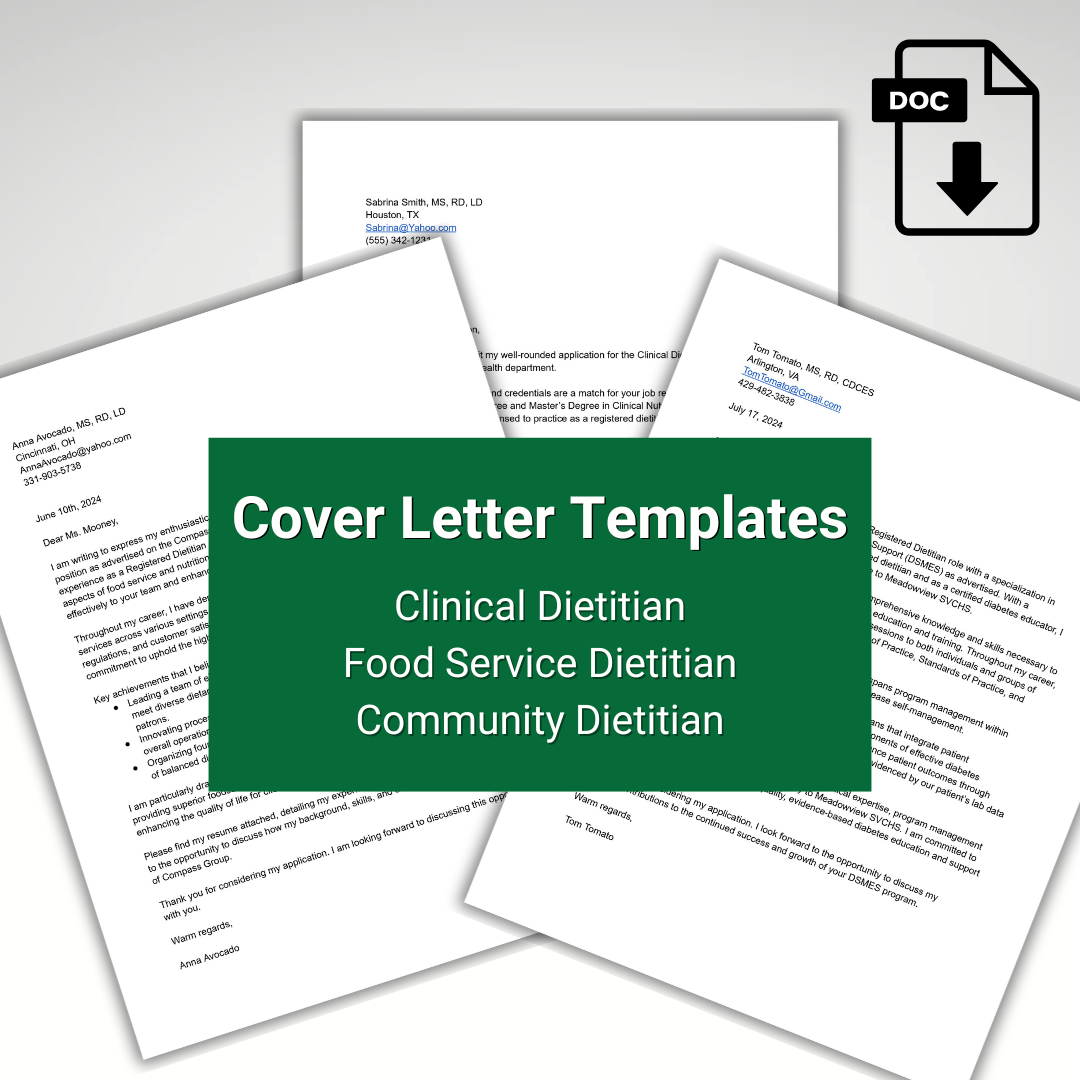 Dietitian Cover Letters: Examples, Templates, and Tips! - Well ...