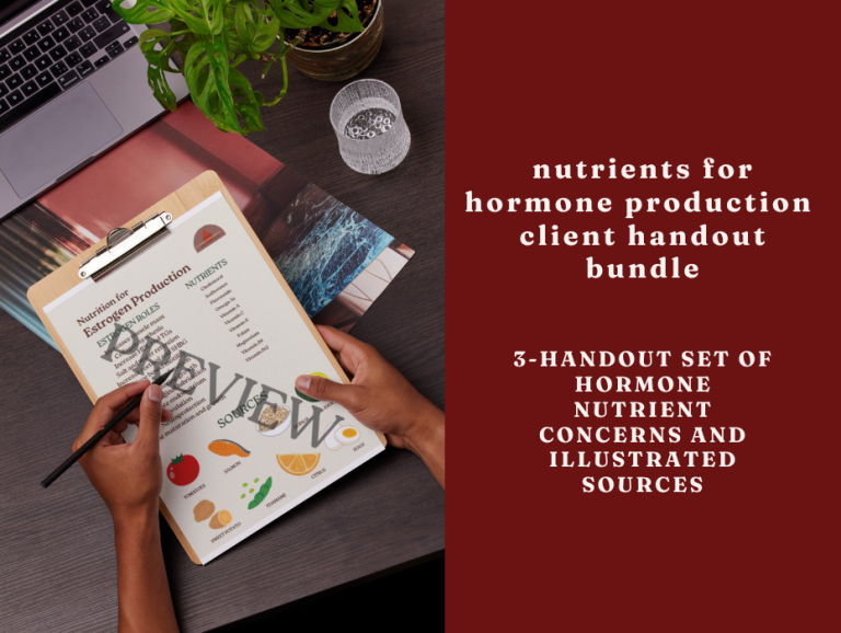 Nutrients for Hormone Production Client Handout Set - Well Resourced ...