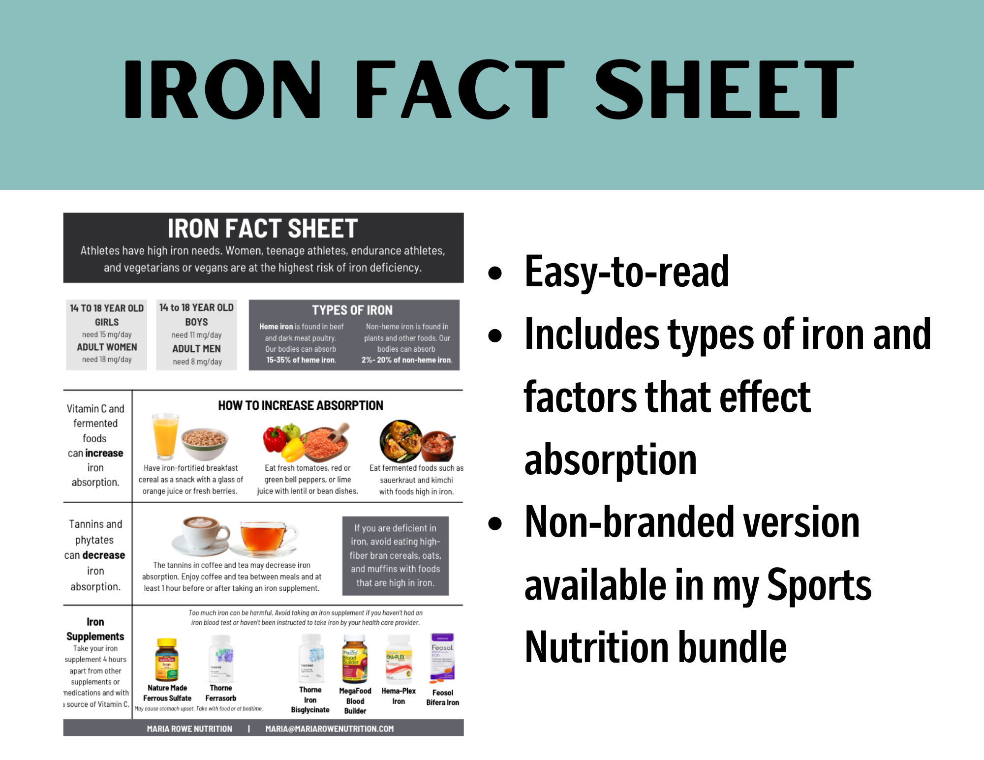 Iron Fact Sheet - Well Resourced Dietitian